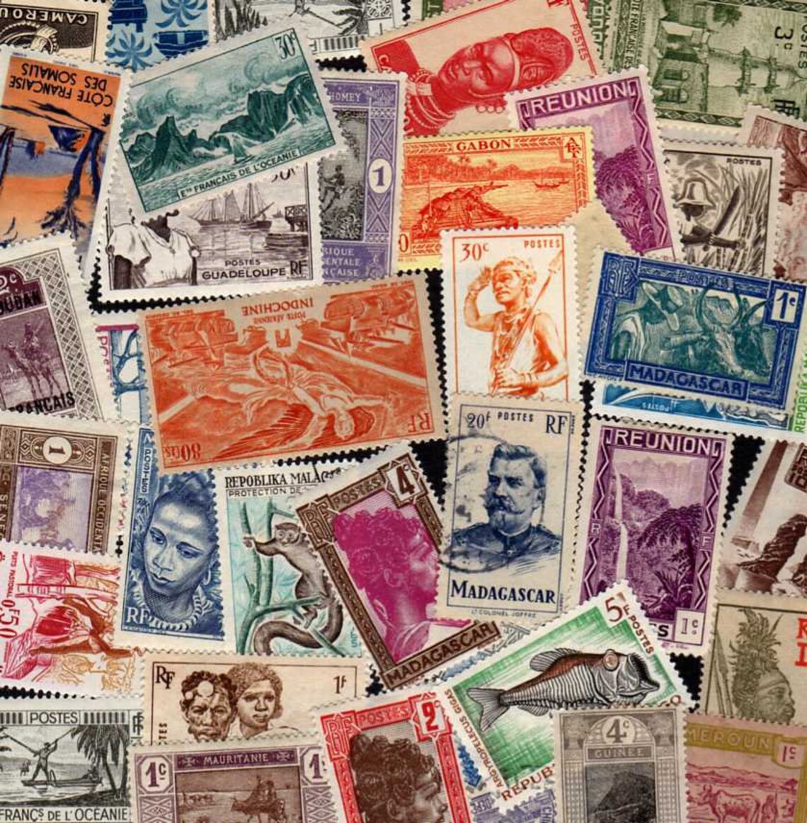 France Stamps40 Diff French Colonies Stamps French | Etsy