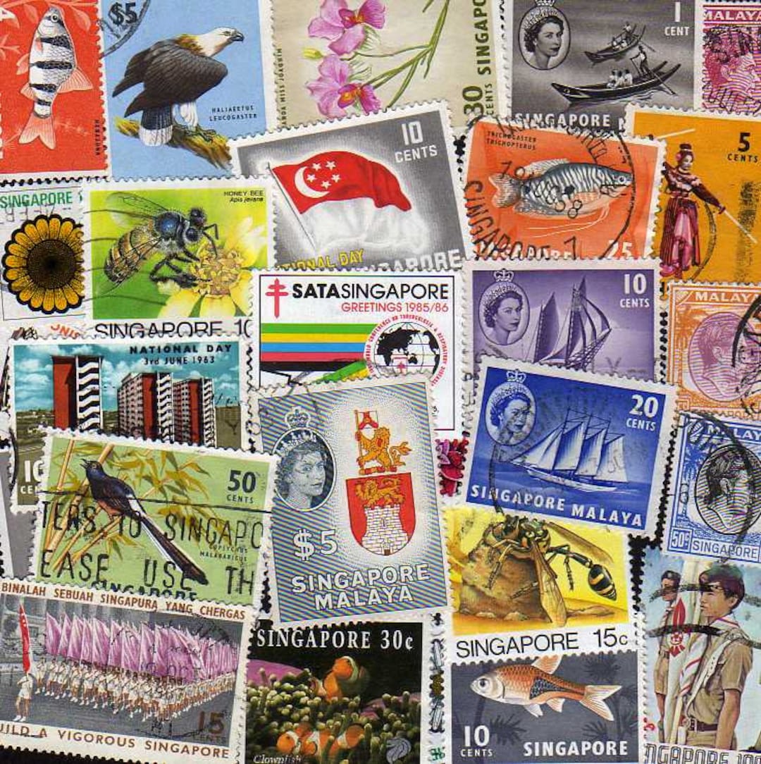 Singapore Stamps,25 Diff, Singapore Postage Stamps, Asia Stamps, Asia ...