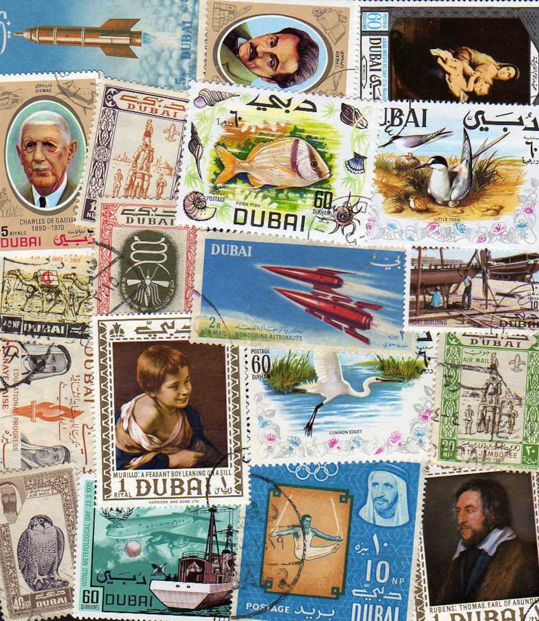 Dubai Stamps 20 Diff Dubai Postage Stamps Dubai Postage - Etsy