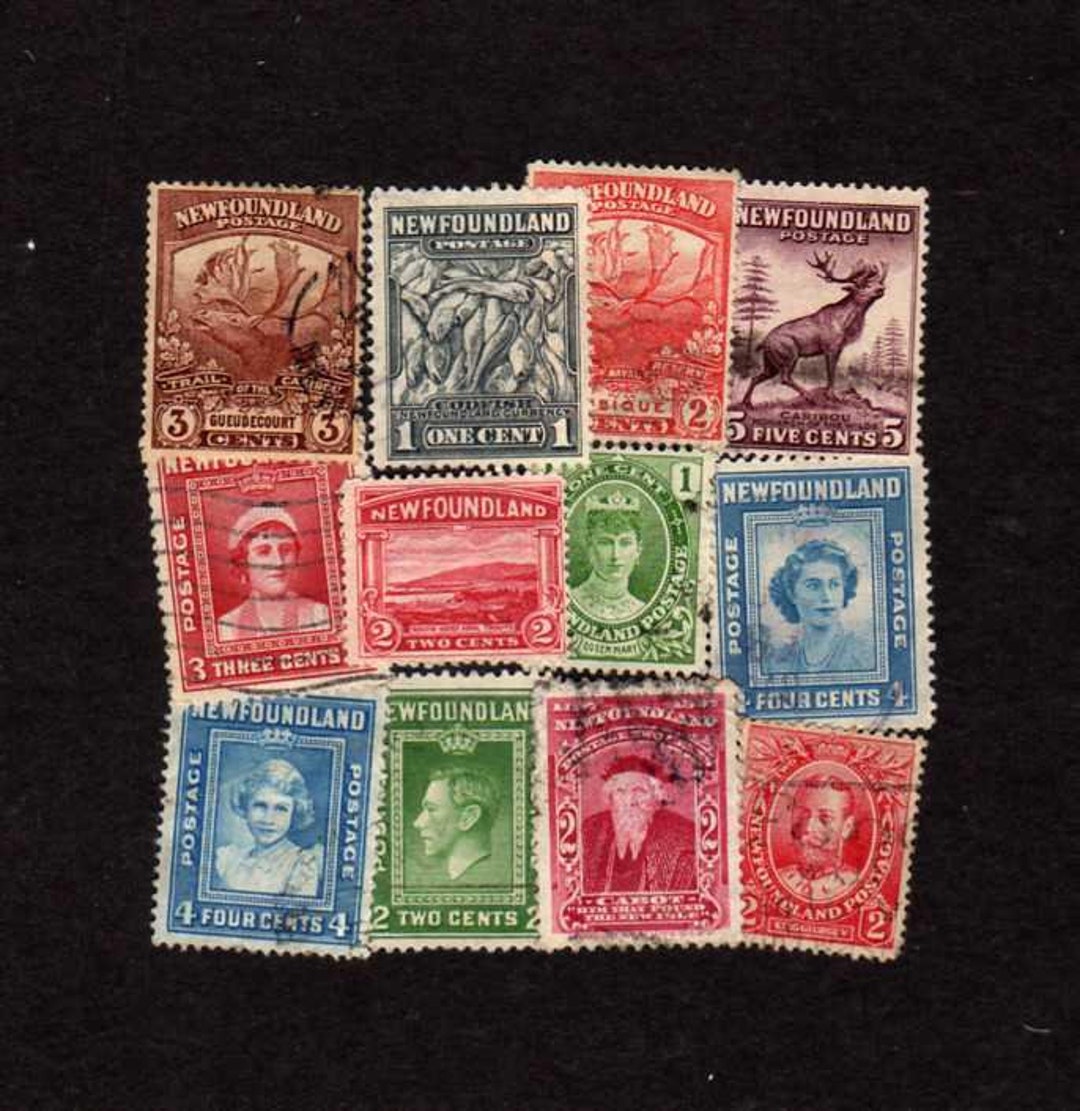 Newfoundland Stamps, 12 Diff., Newfoundland Postage Stamps, Stamps ...