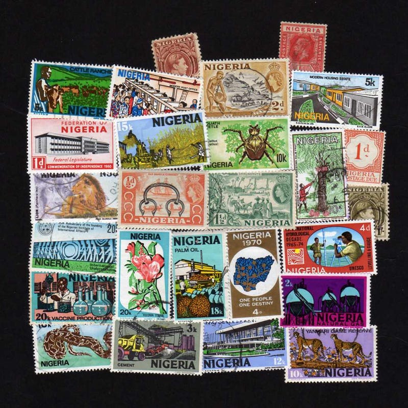 Nigeria Stamp Art - Etsy