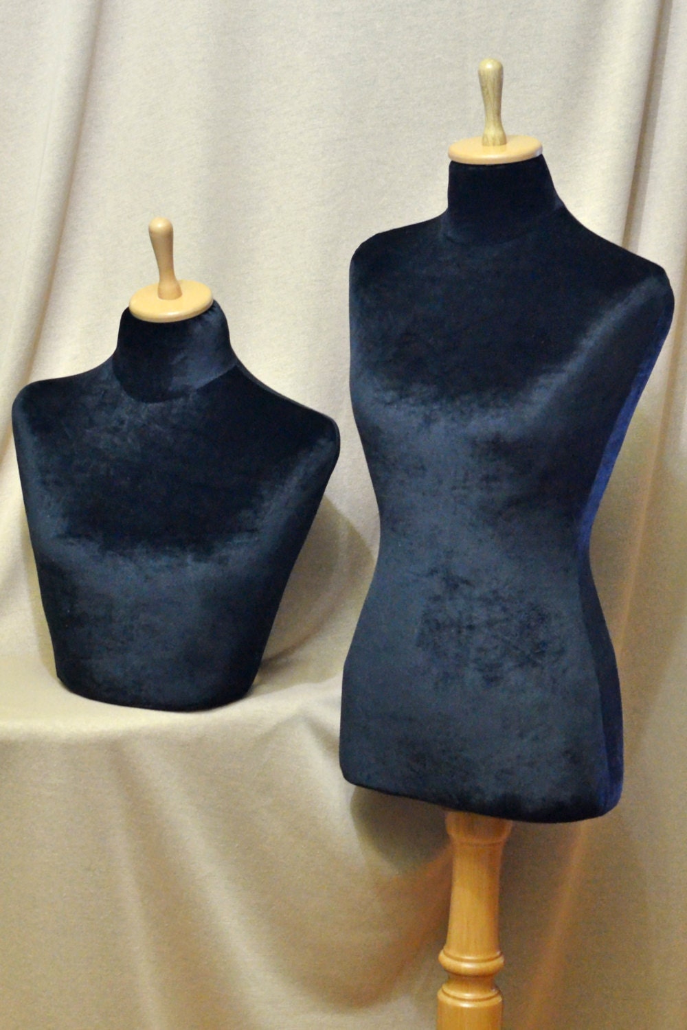 Mannequin Torso Black Velvet Maniquin Vintage Style Dress Form | Etsy