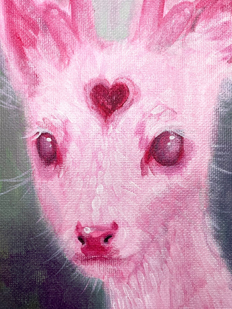 Pink Deer Painting - Etsy