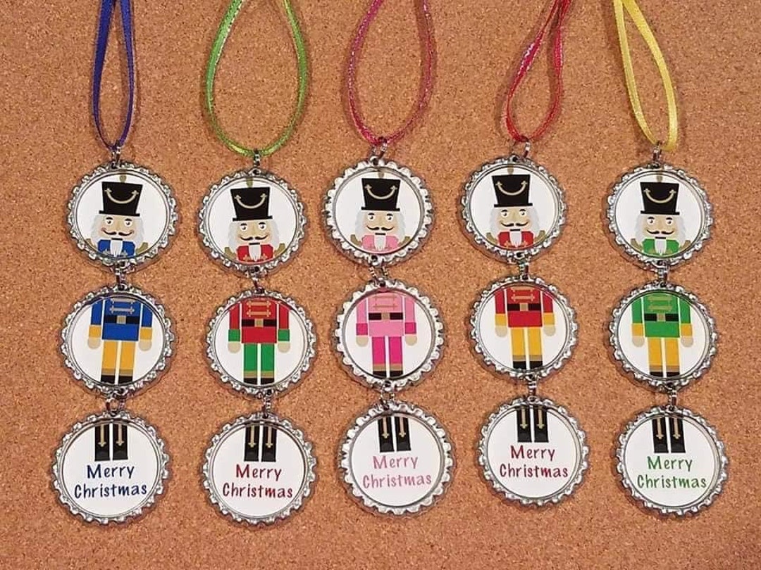Nutcracker Bottle Cap Ornaments - Etsy