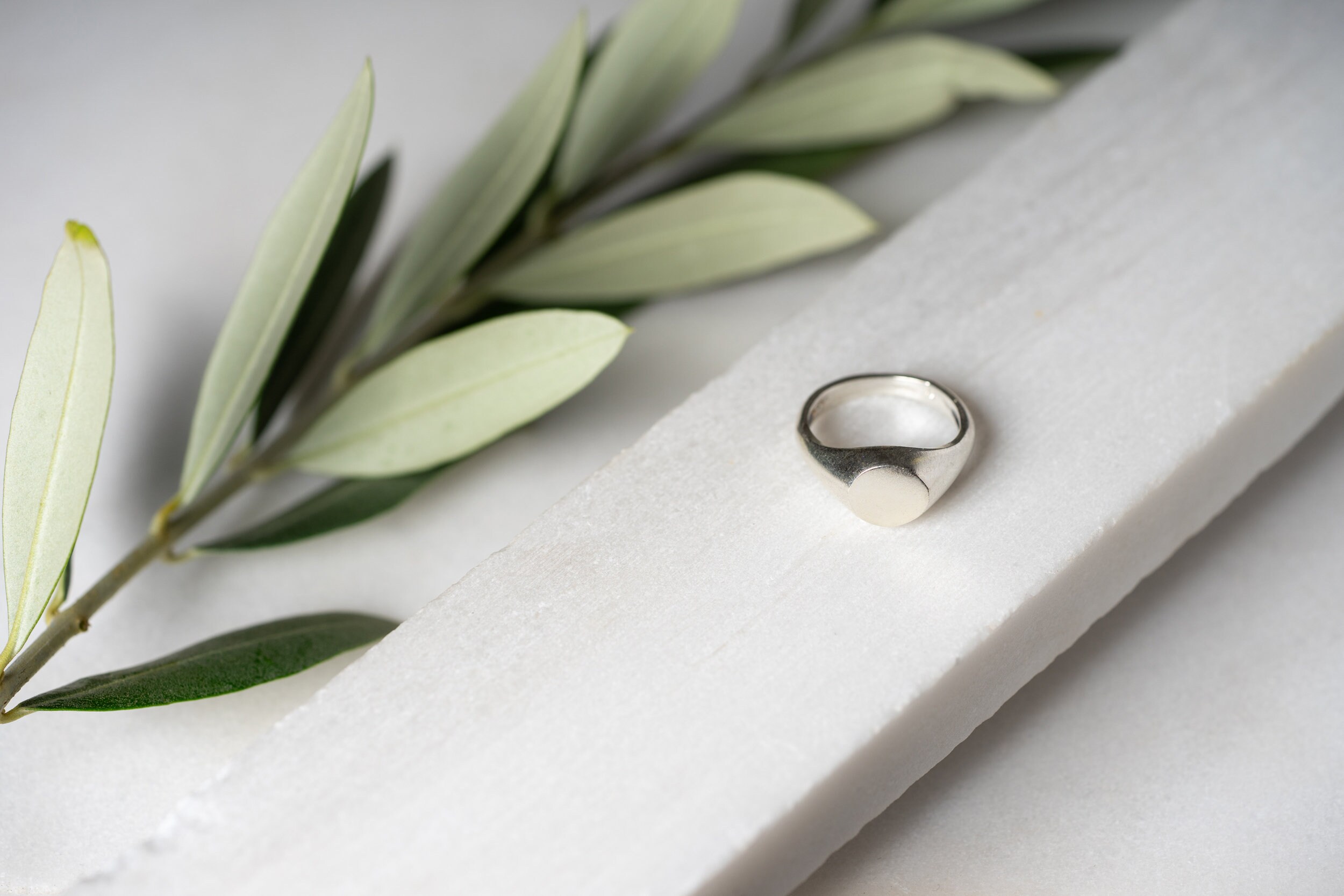 Blank Signet Ring, Silver Handmade Ring, Classic Style, Adjustable Size ...