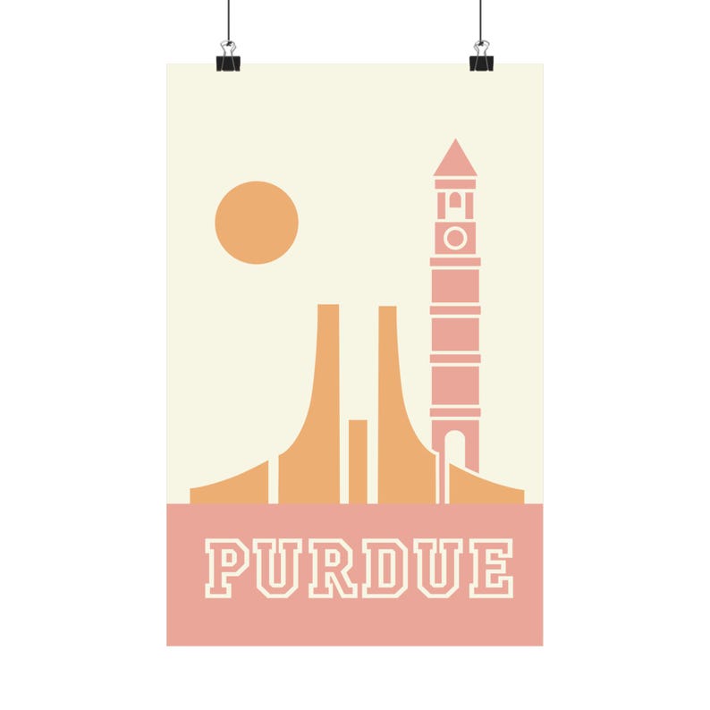 Purdue University Poster, Matte Vertical Print for College Dorms, Wall ...