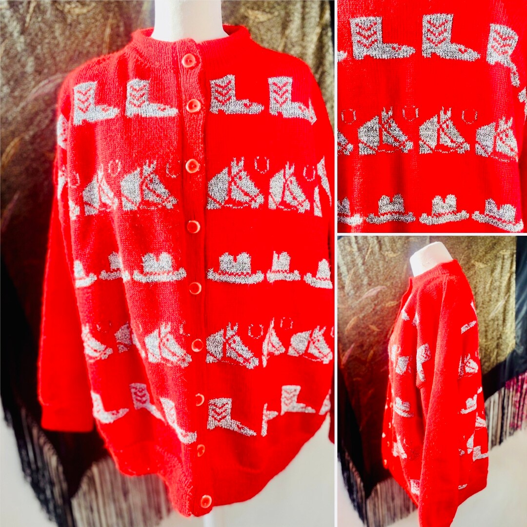 Vintage Cardigan Horse Themed Cardi Coat Size XXL - Etsy