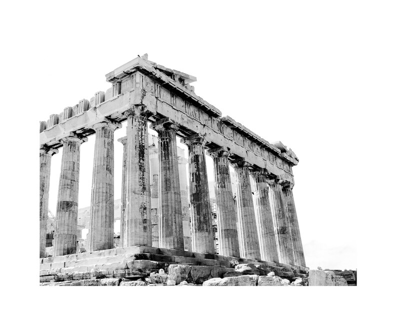 Parthenon Black and White Instant Digital Download / Printable Wall Art ...