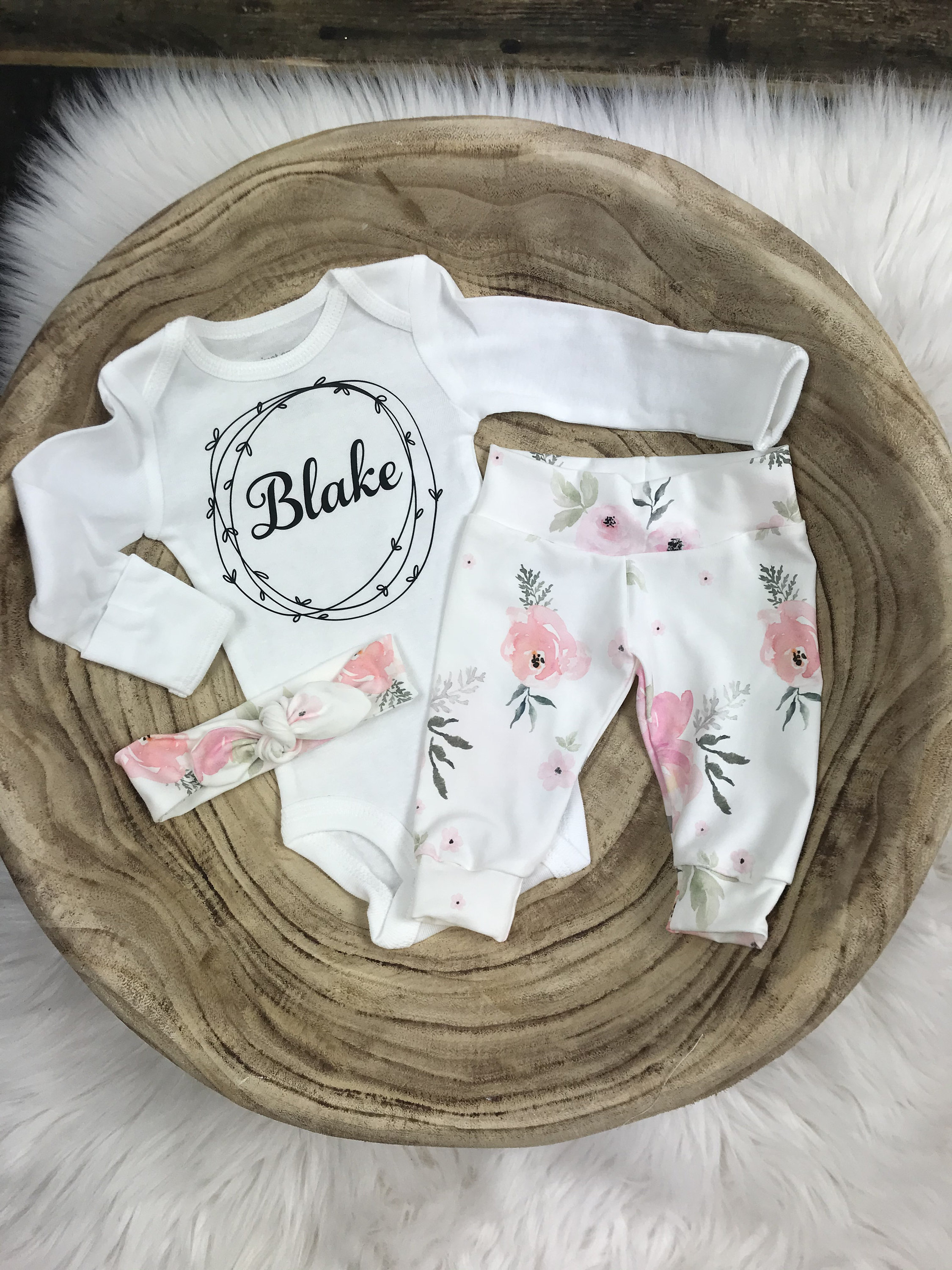 Coming Home Outfit, Newborn Baby Outfit, Personalized Baby Girl Outfit ...