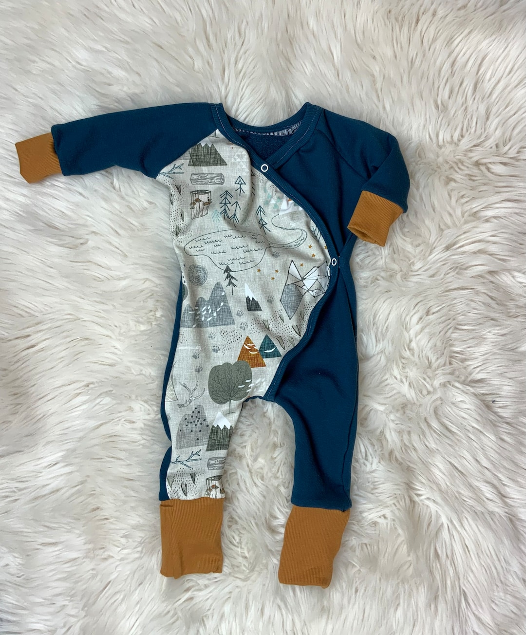 Organic Baby Boy Clothing/newborn Boy Outfit/side Snap Baby Outfit/baby ...