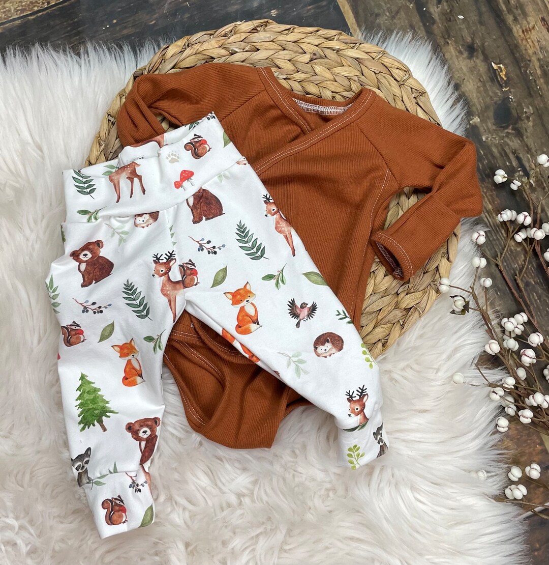 Organic Baby Clothing/gender Neutral Baby Clothing/ Baby Animal ...