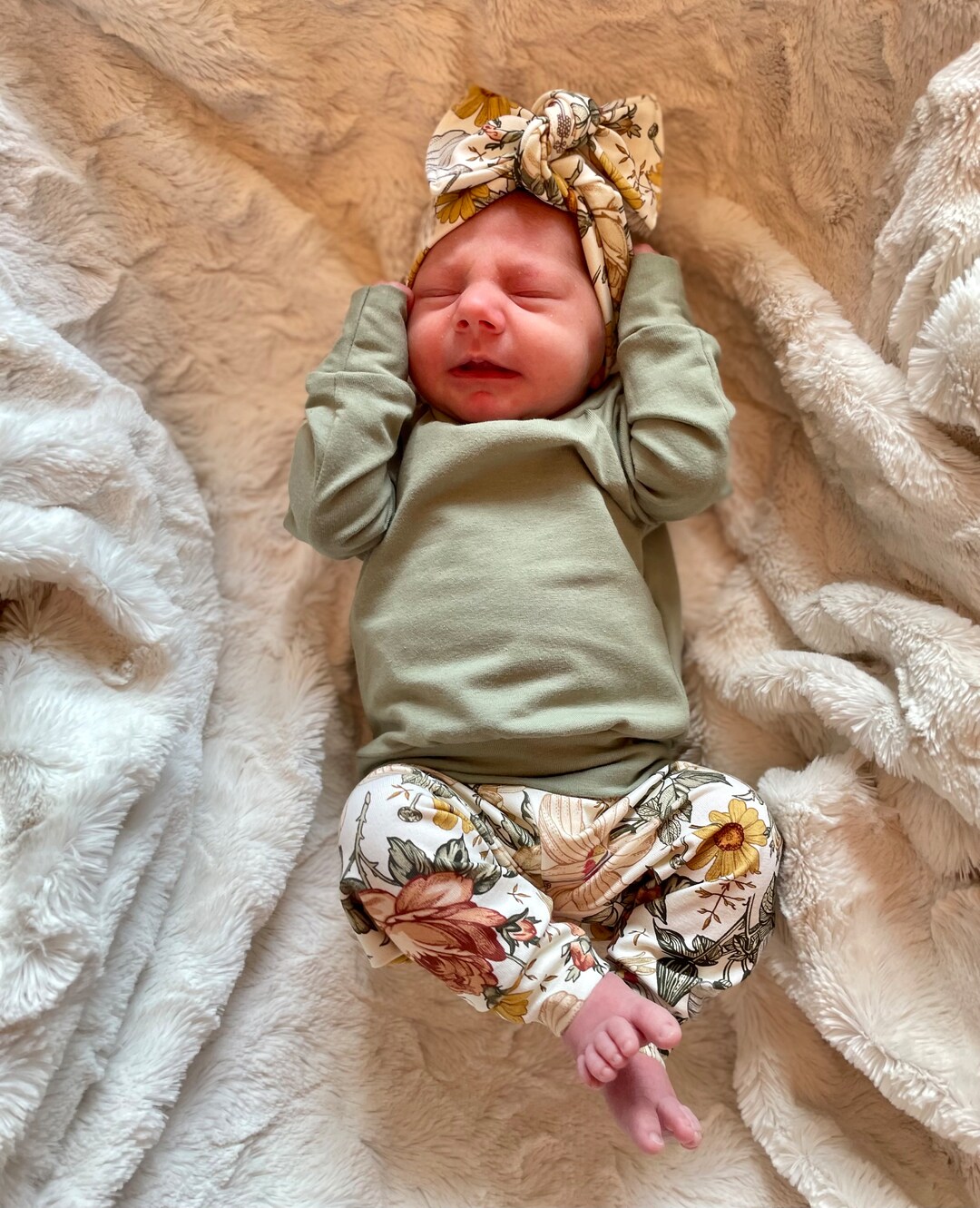 Organic Baby Girl Outfit/newborn Girl/baby Girl Boho - Etsy