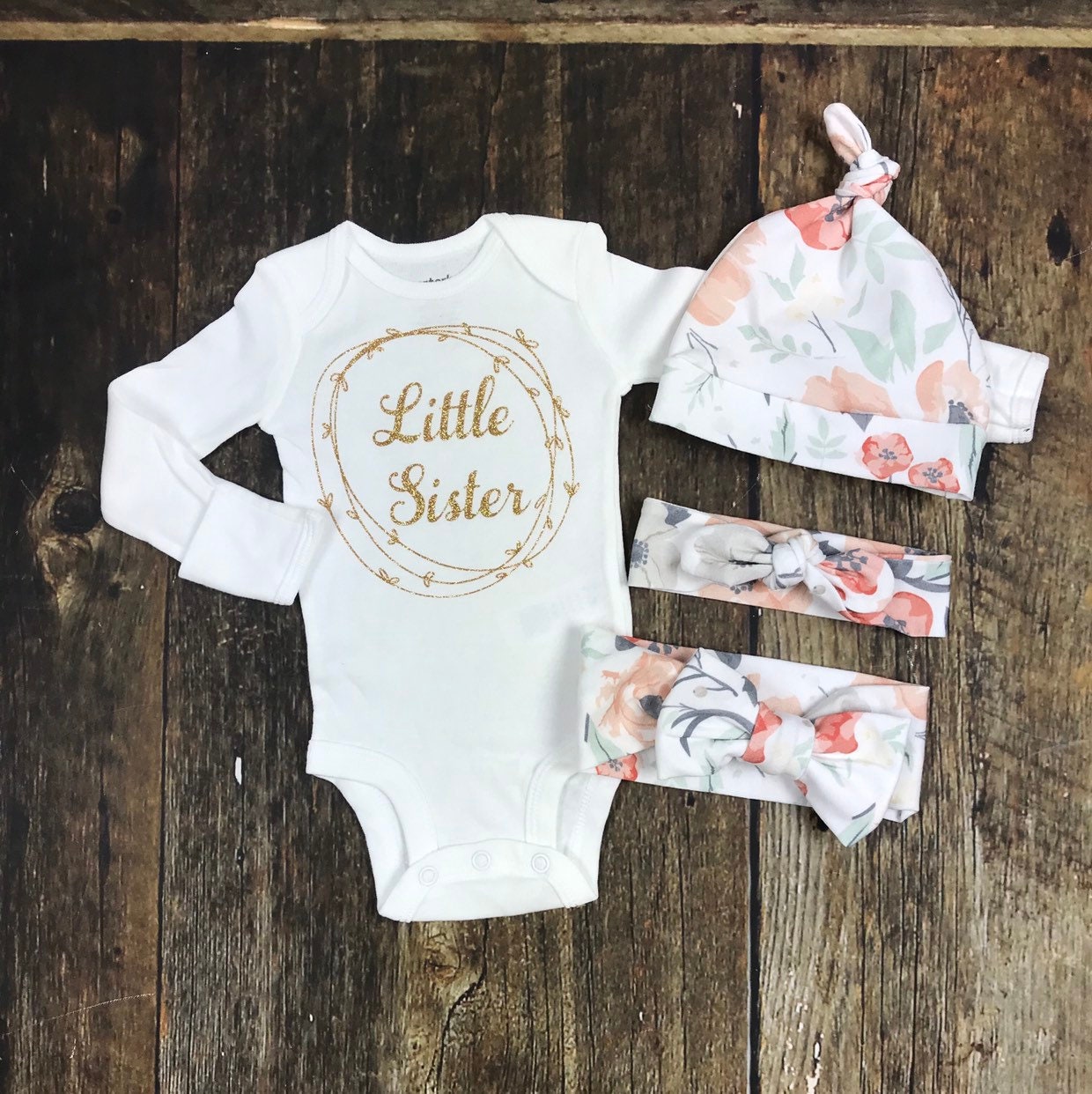 Newborn Girl Coming Home Outfit, Baby Girl Outfit in Watercolor Earth ...