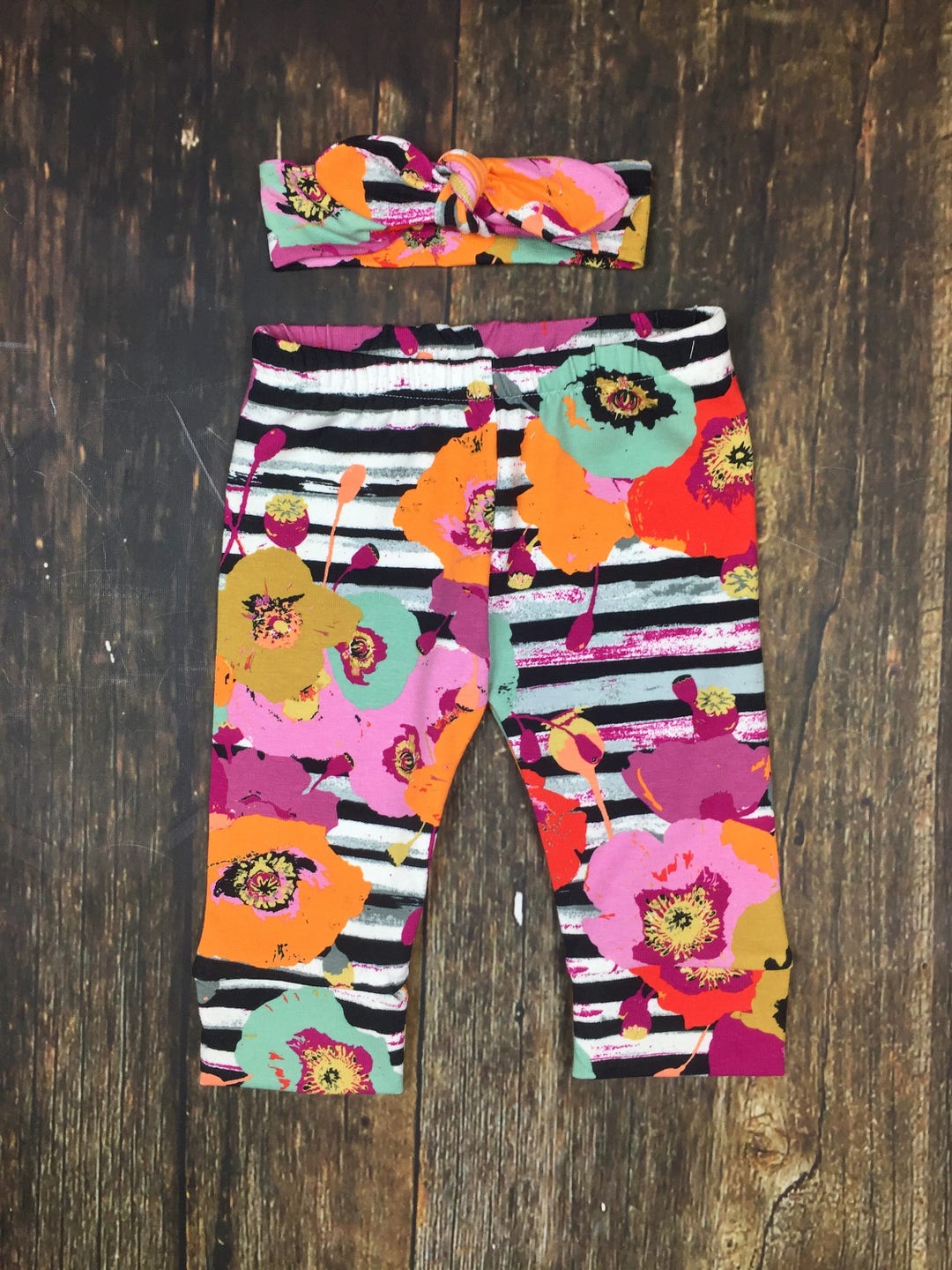 Girl Leggings in Poppy Spice Personalized Outfit Coming Home - Etsy