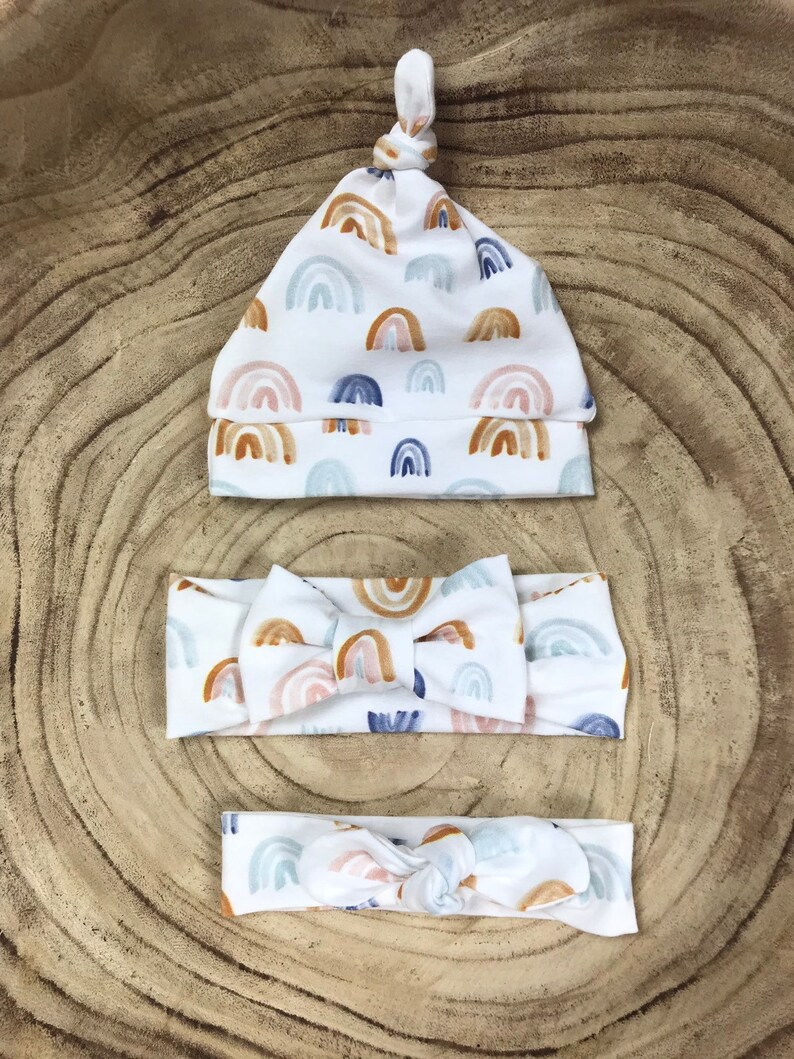 Gender Neutral Baby Earth Tone Rainbow Organic Knotted | Etsy