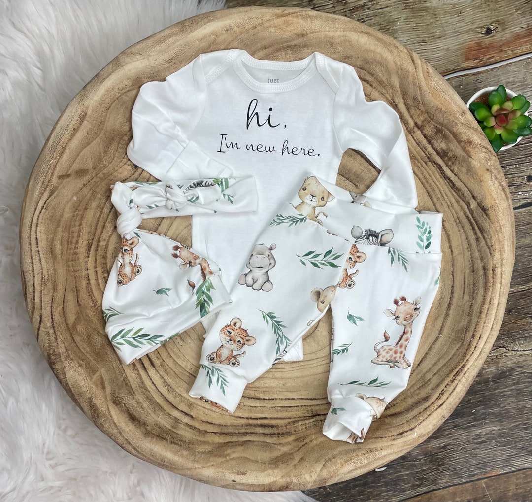 Unisex Baby Coming Home/gender Neutral Coming Home Outfit/baby Animal ...