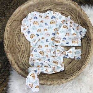 Gender Neutral Baby Earth Tone Rainbow Organic Knotted - Etsy