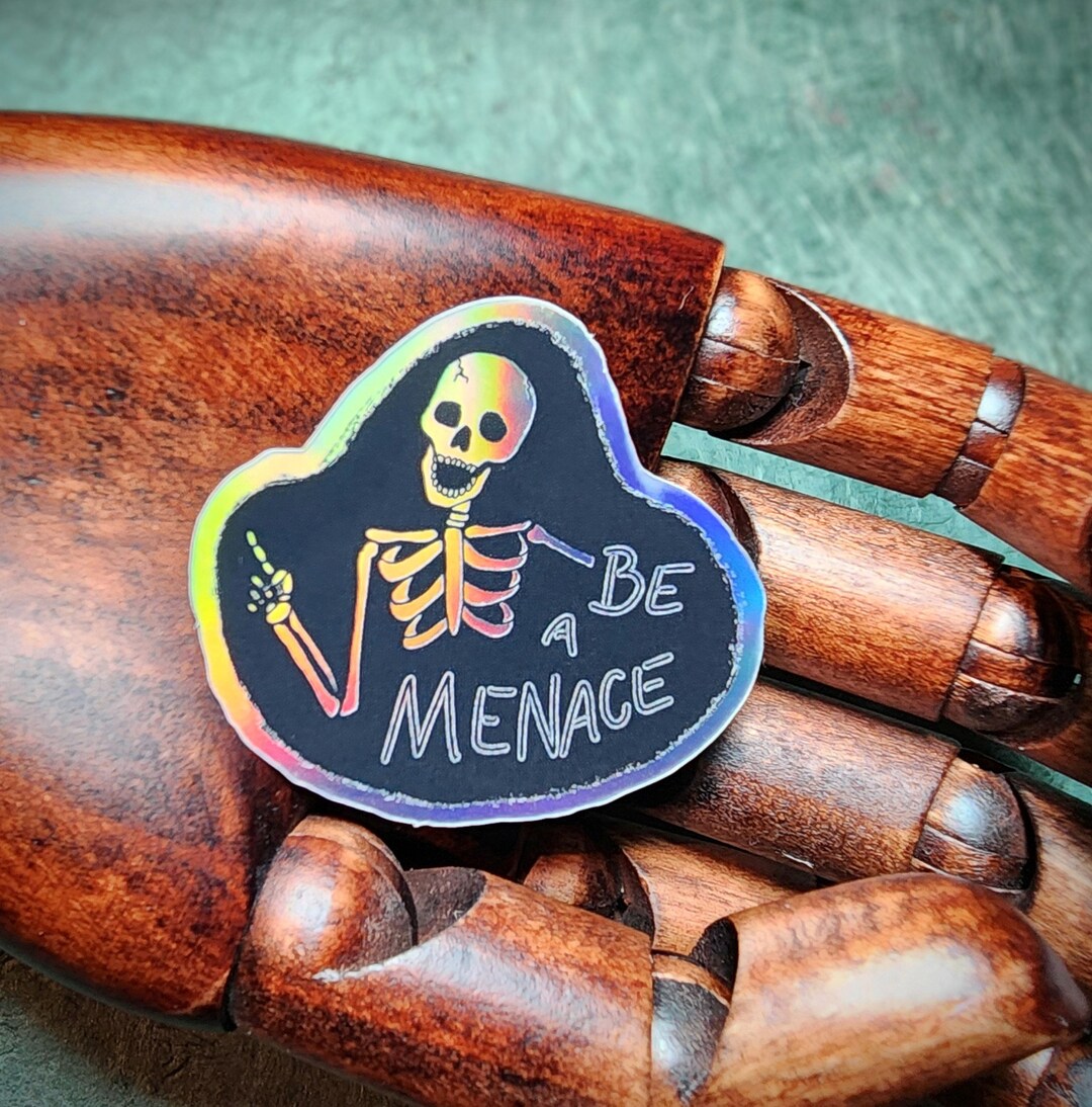 Be A Menace Sticker | Funny Halloween Girlie Sticker | Water Bottle ...