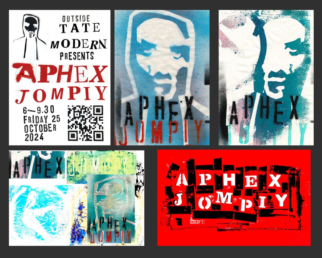 DIGITAL DOWNLOAD X 5 Aphex Jompiy Art for Aphex Twin Spray Can Street ...