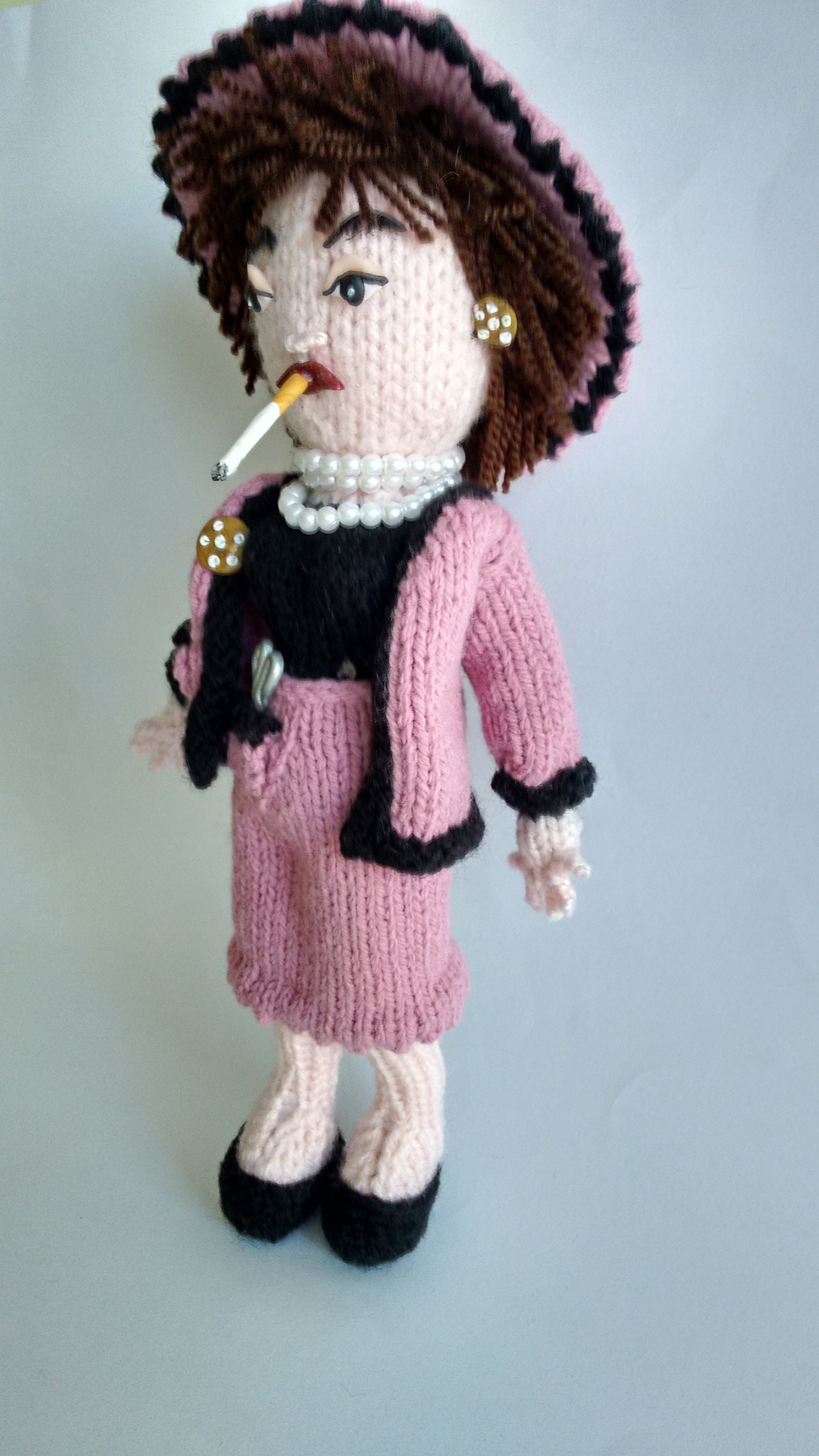 Coco Chanel, Knitted Doll, Human Figure, Famous People Doll, Haute ...