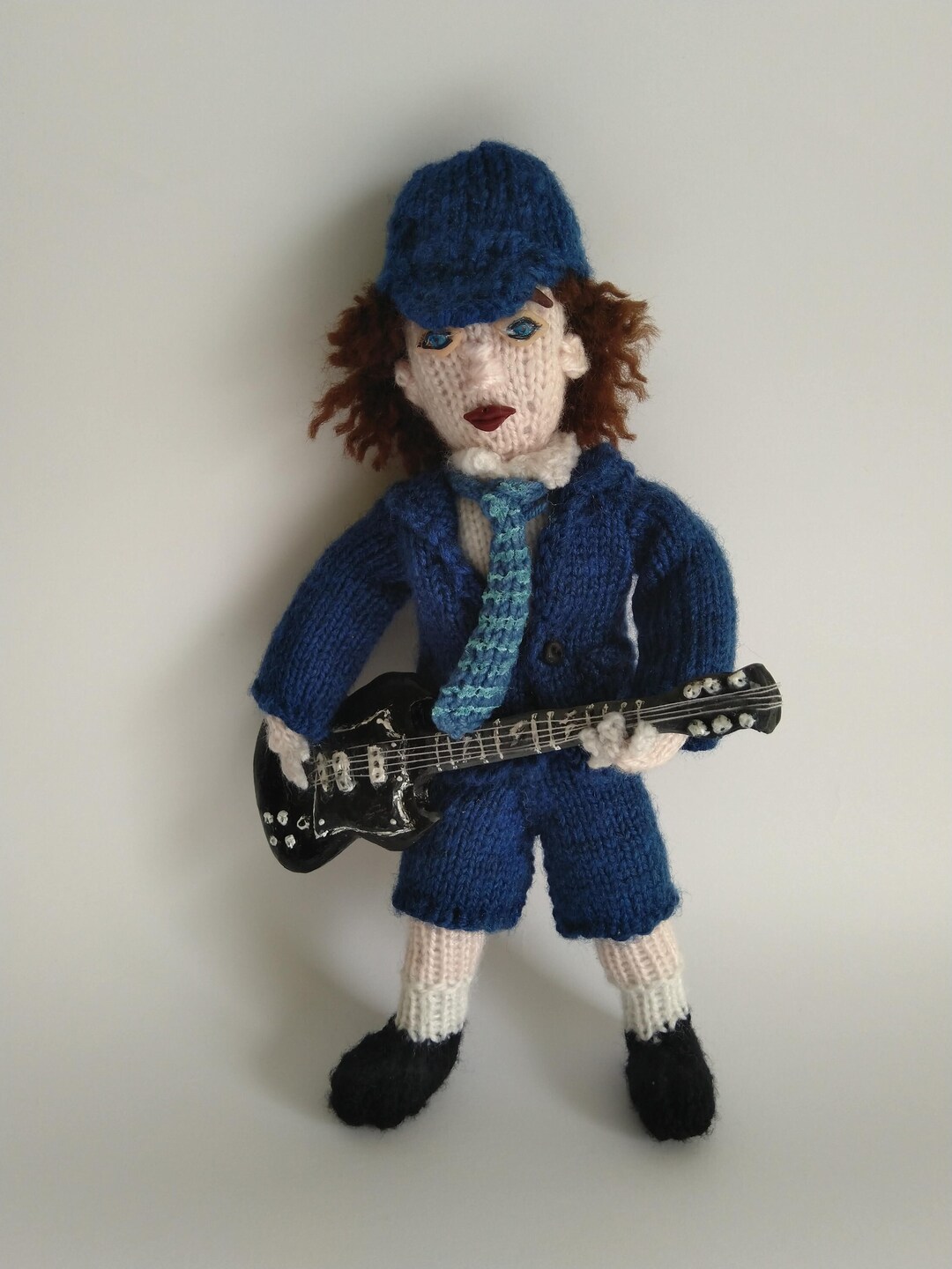 Angus Young, AC/DC - Knitted Doll, Human Figure, Musician, Rock Legend ...