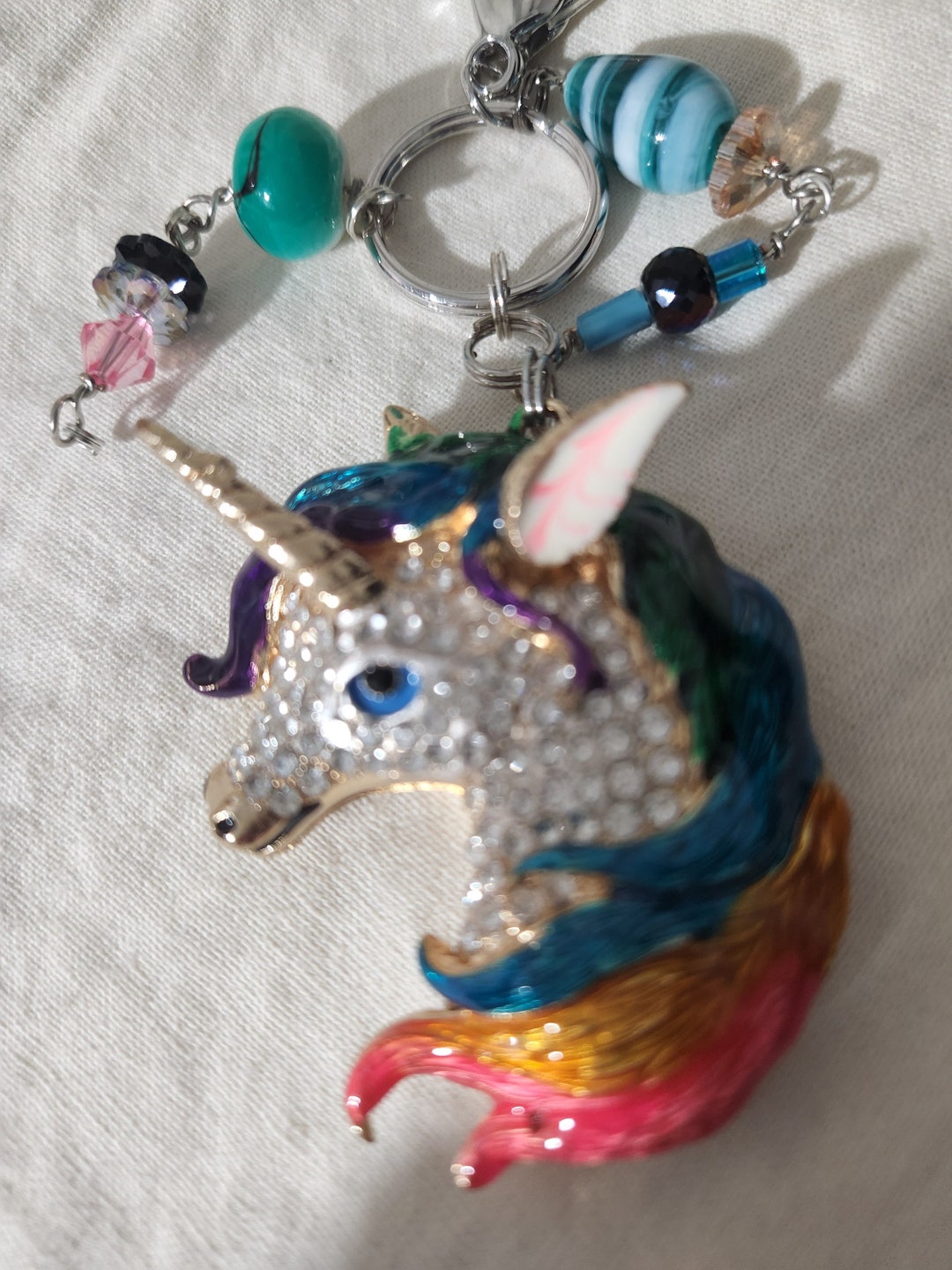 UNICORN, Unicorn Love, Rainbow Unicorn, Key Ring, Necklace, Keychain, 3 ...