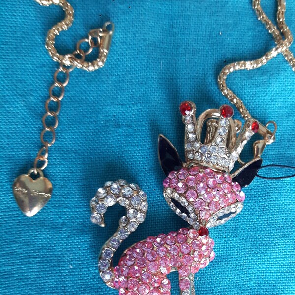 Rhinestone Fox Necklace - Etsy
