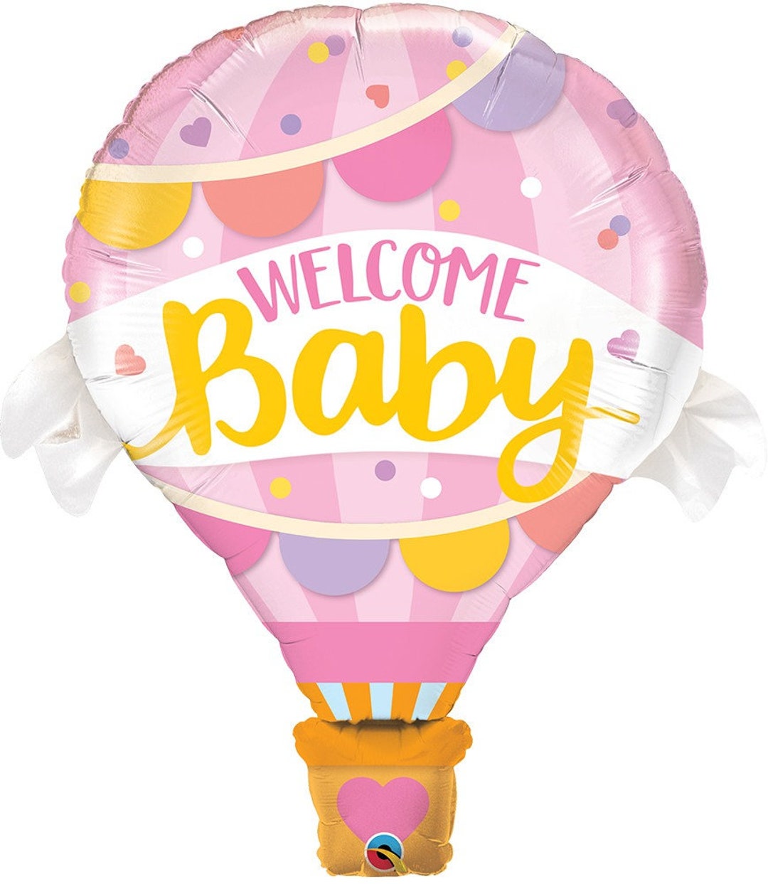 42" Hot Air Balloon Welcome Baby Pink Foil Balloon, Baby Shower, Party ...