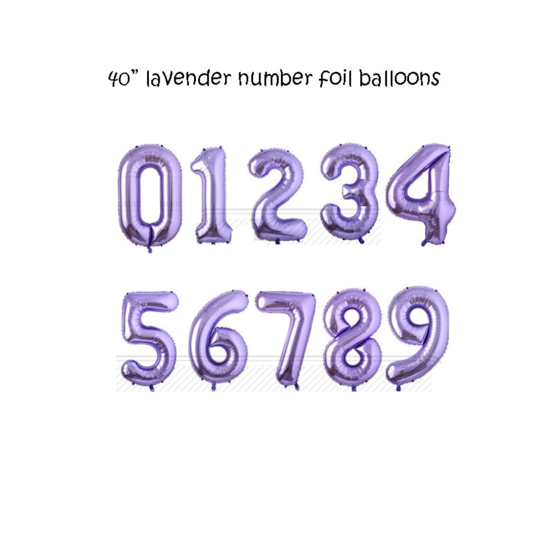 40" Number Foil Balloon in Lavender, Party Decoration, Age Birthday ...