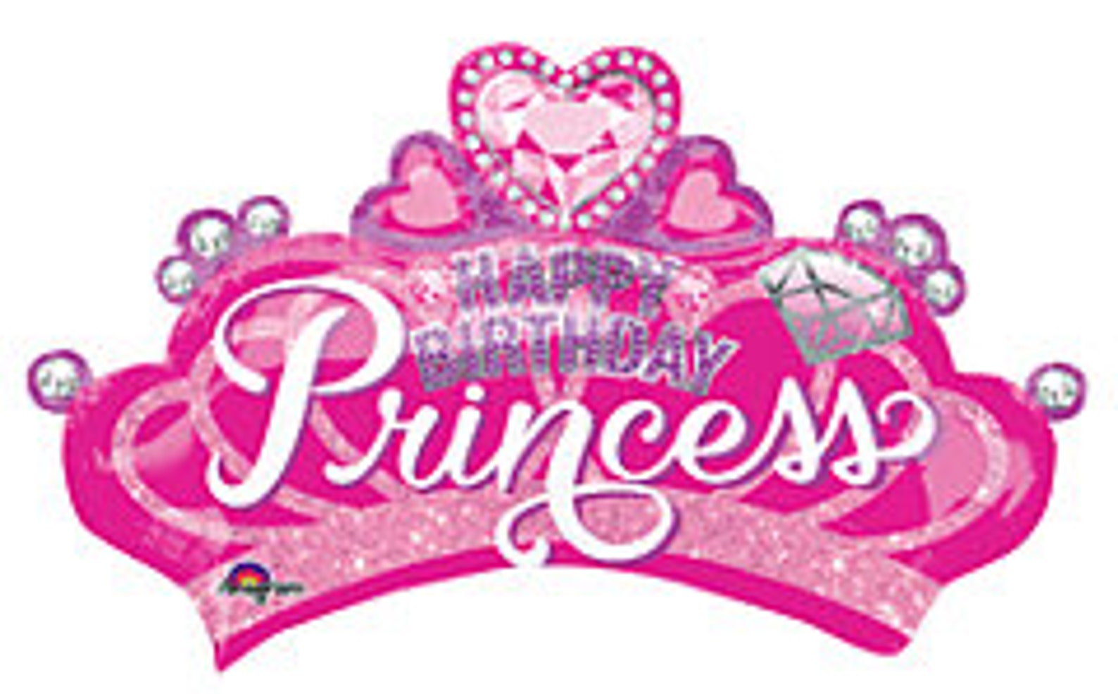 32" Pink Crown Foil Balloon, Happy Birthday Princess, Party Decoration ...