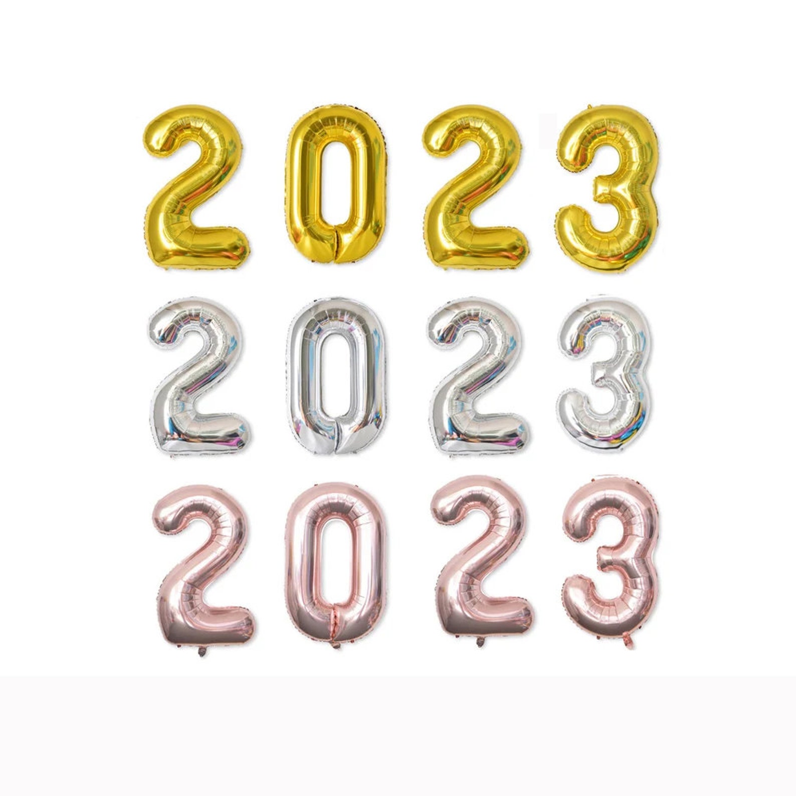 One Set of 16 2023 Number Foil Balloons 2023 Grad - Etsy
