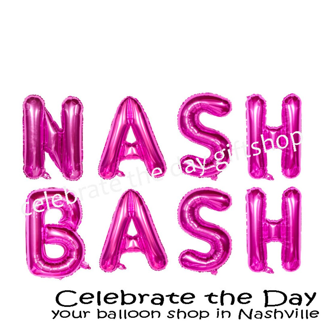 Set of Hot Pink Letter Balloons: NASH BASH, Bride, Bachelorette ...
