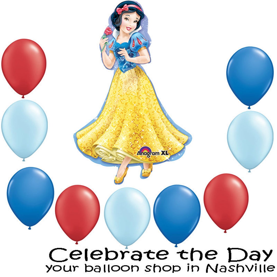 10 Balloons, Snow White, Princess Party Decoration With 9 Latex and ...