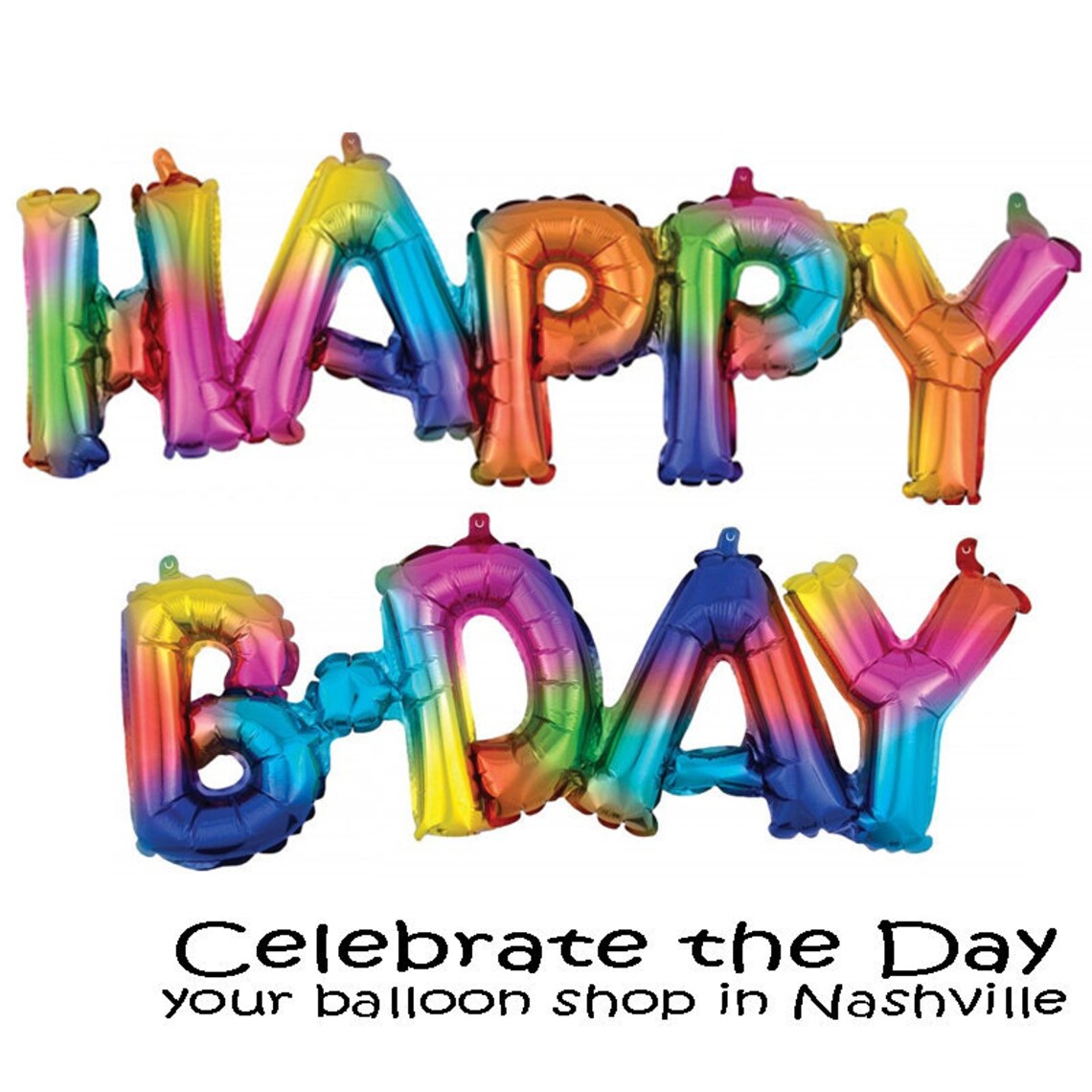 HAPPY BDAY Foil Balloons in Rainbow Colors Letters Words | Etsy