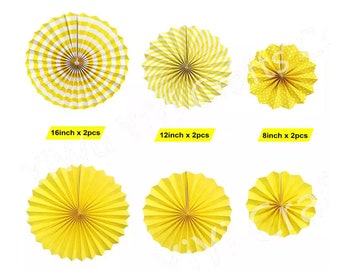 5X of 10ft Yellow & White Circle Dots Paper Garland Party Home ...