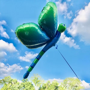 38" Green Blue Dragonfly Foil Balloon, Garden Party Decoration, Wings ...