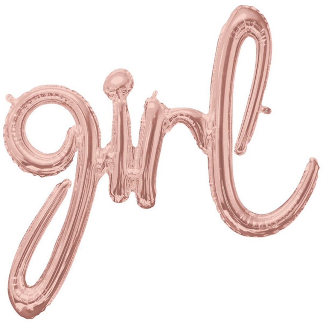 Girl Script 27" Foil Balloon Rose Gold, Word Balloons, FAST SHIP ...