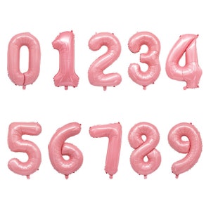 40" Number Foil Balloon in Light PINK, Party Decoration, Age Birthday ...