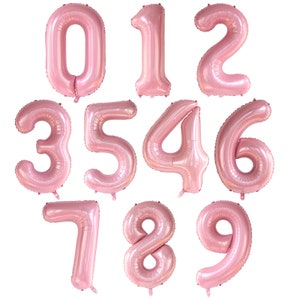 40" Number Foil Balloon in Light PINK, Party Decoration, Age Birthday ...