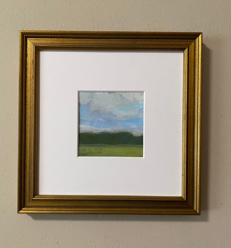Acrylic Original Landscape, Unframed, 4x4 Inch on Fine Art Paper, Small ...