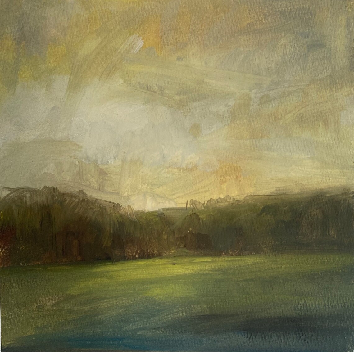 Original Oil on Paper, Unframed, Landscape on Paper, 8x8 Inch Painting ...