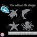 Sea Life Rhinestone Iron-on Transfers for Facemask Applique Motif Decal ...