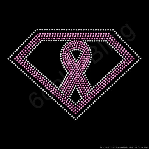 Faith PINK Breast Cancer Ribbon Iron on Rhinestone - Etsy