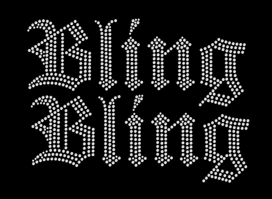 Bling Bling Rhinestone Iron-on Crystal Bling Transfer Hot Fix Applique ...