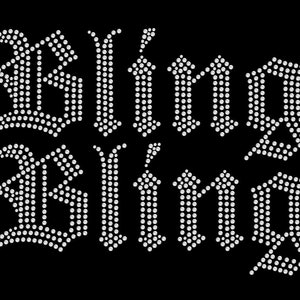 Bling Bling Rhinestone Iron-on Crystal Bling Transfer Hot Fix Applique ...