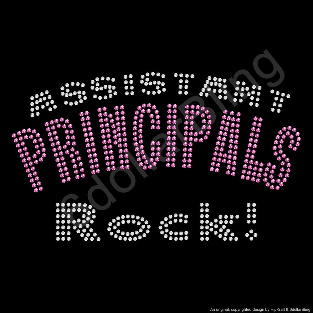 Assistant Principals Rock Rhinestone Iron-on Crystal Bling | Etsy