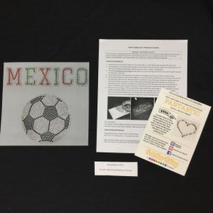 Rhinestone Iron on Transfer MEXICO With Soccer Ball - Futbol - Make ...