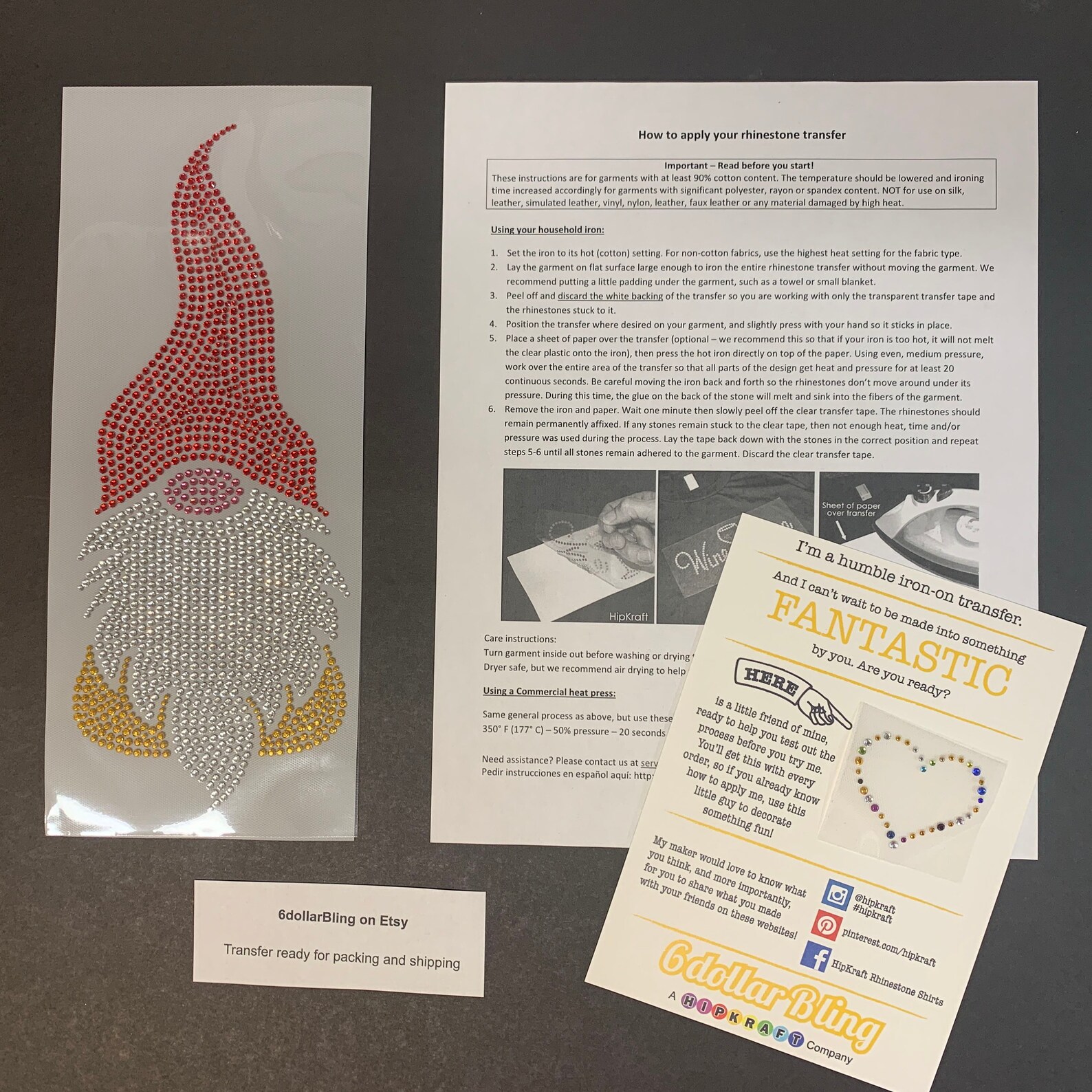 Cute Gnome Rhinestone Iron-on Crystal Bling Transfer Applique - Etsy