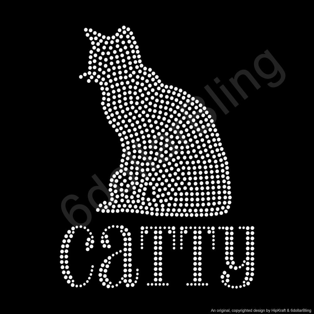 Catty Cat Lover Rhinestone Iron-on Crystal Bling Hotfix | Etsy