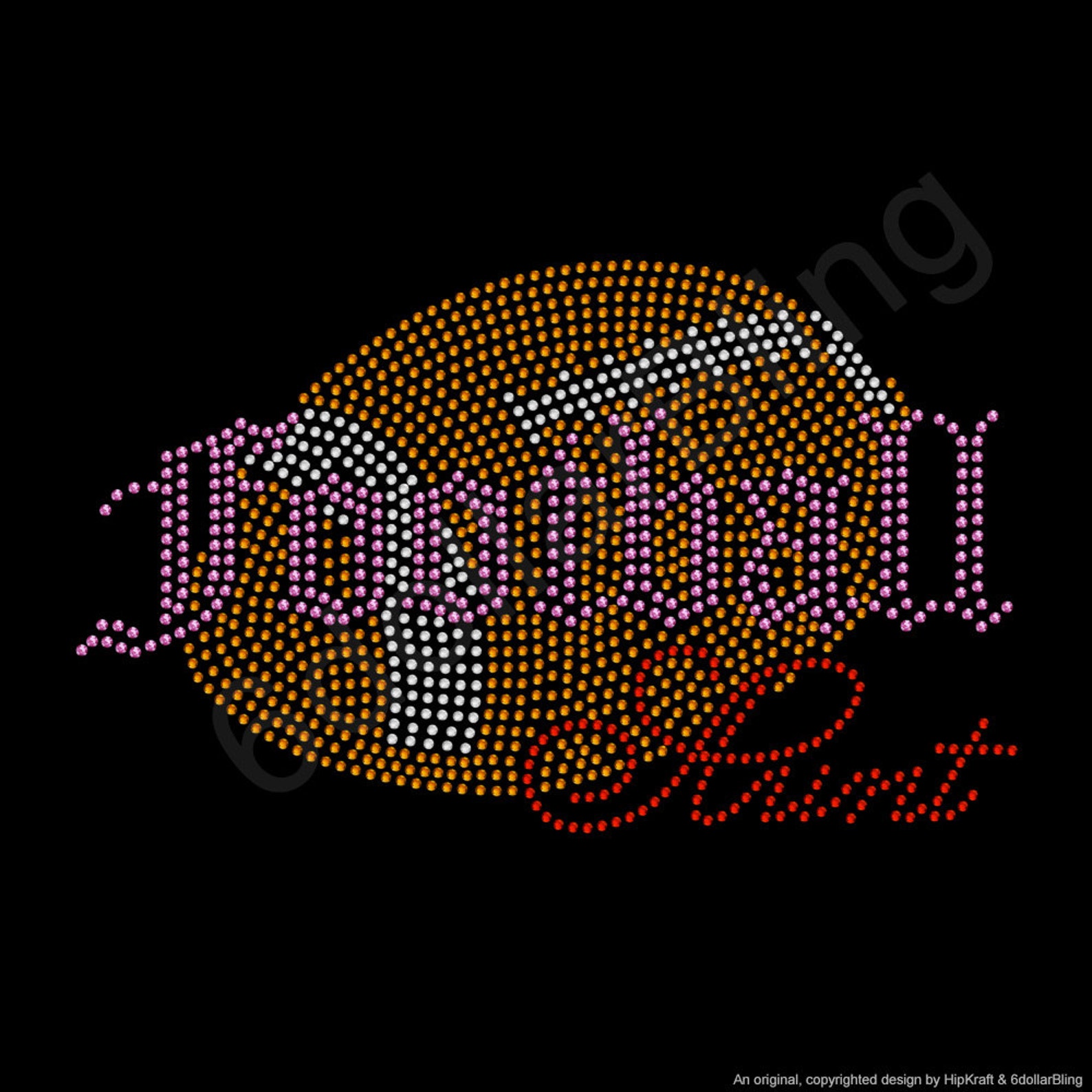 Football Aunt Rhinestone Iron-on Crystal Bling Hotfix Sparkle - Etsy